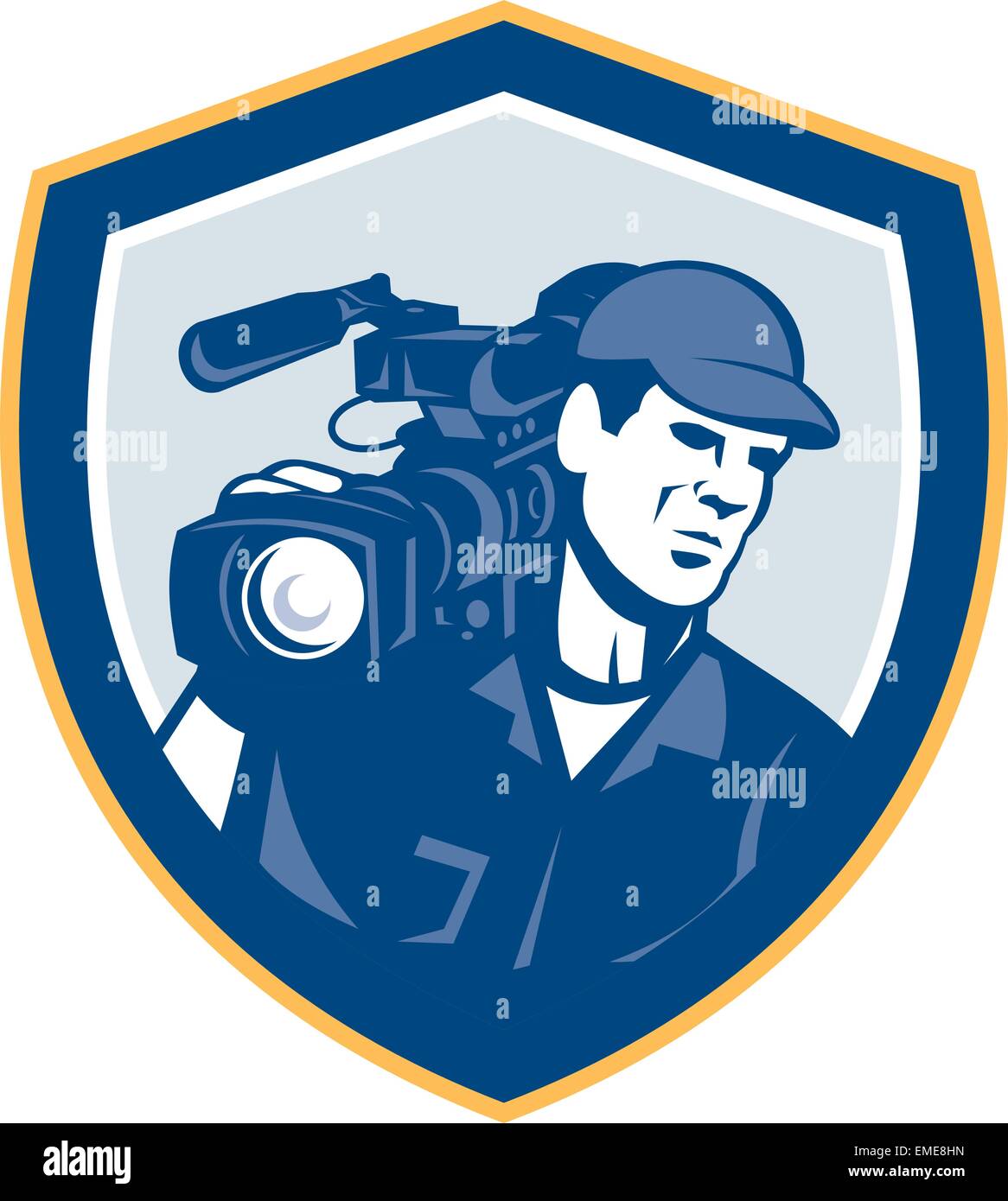 Cameraman Film Crew HD Camera Video Shield Retro Stock Vector Image ...