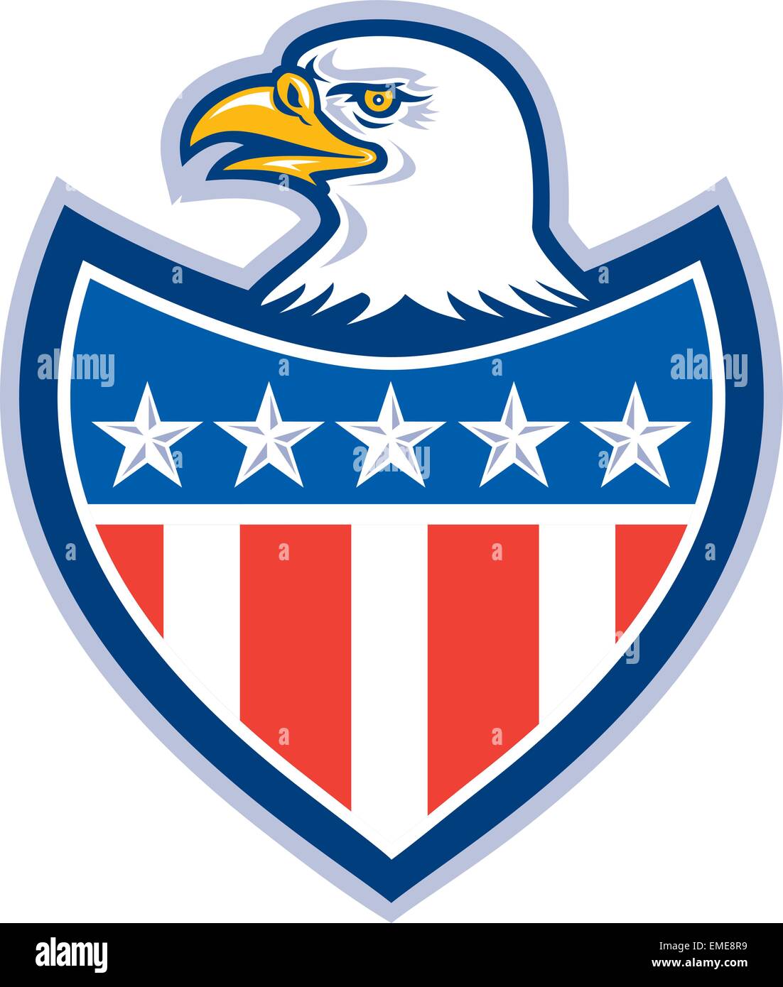 American Bald Eagle Flag Shield Retro Stock Vector Image & Art - Alamy