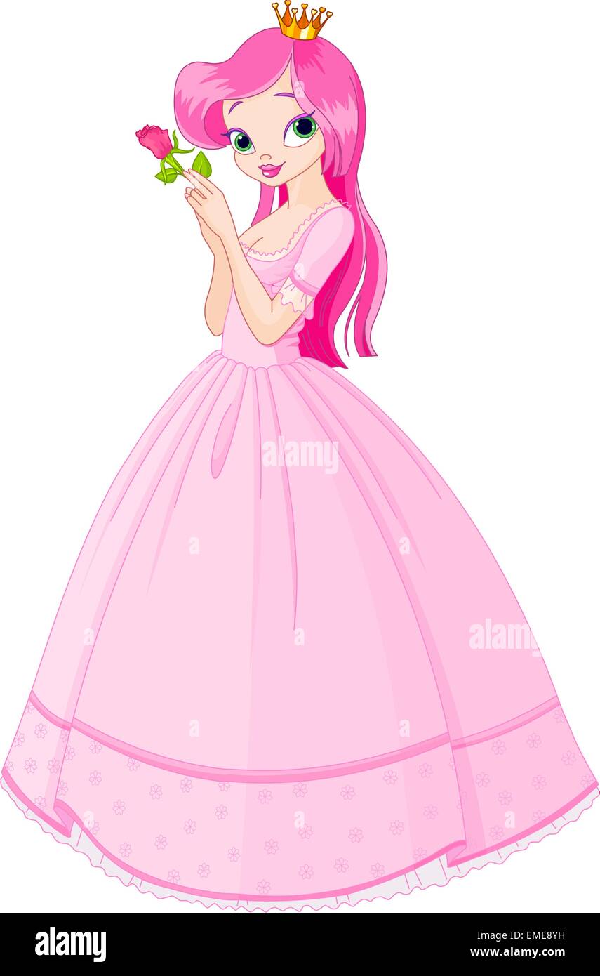 Beautiful princess with rose Stock Vector Image & Art - Alamy
