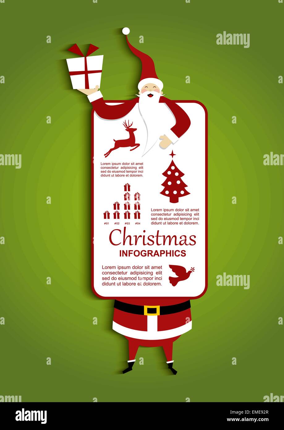 Christmas and Santa Infographic illustration Stock Vector Image & Art ...