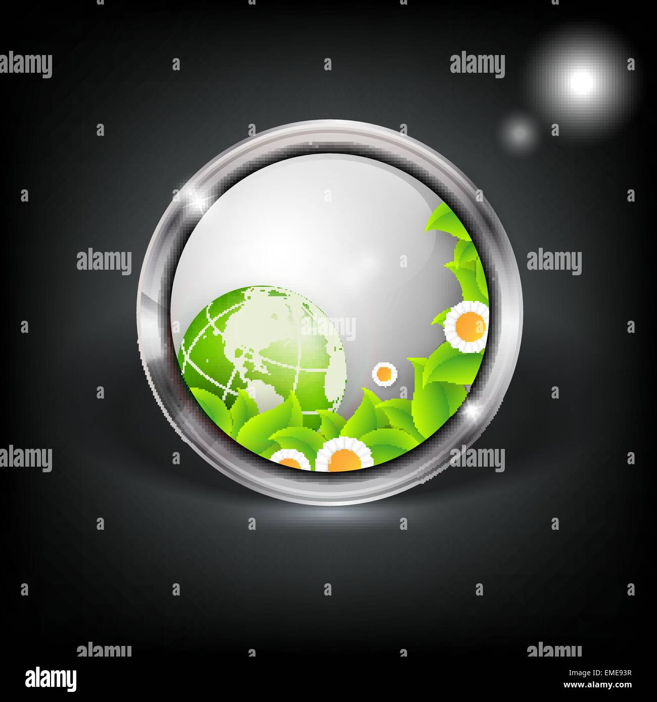 floral environmental vector frame with globe Stock Vector Image & Art ...