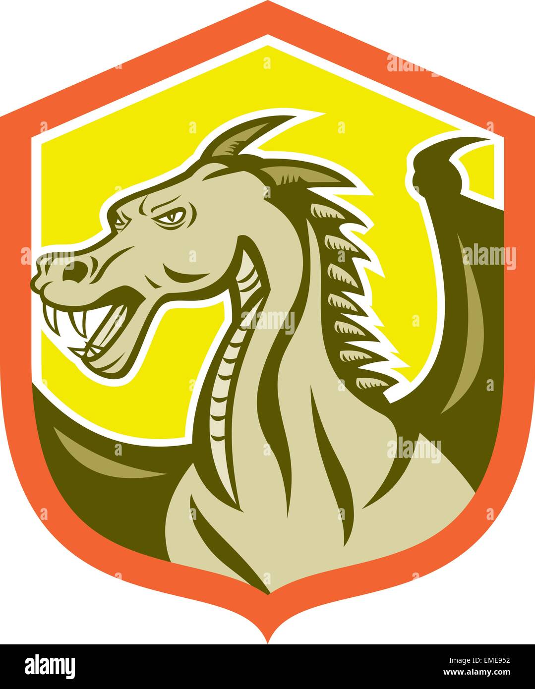 Green Dragon Head Shield Cartoon Stock Vector Image & Art - Alamy