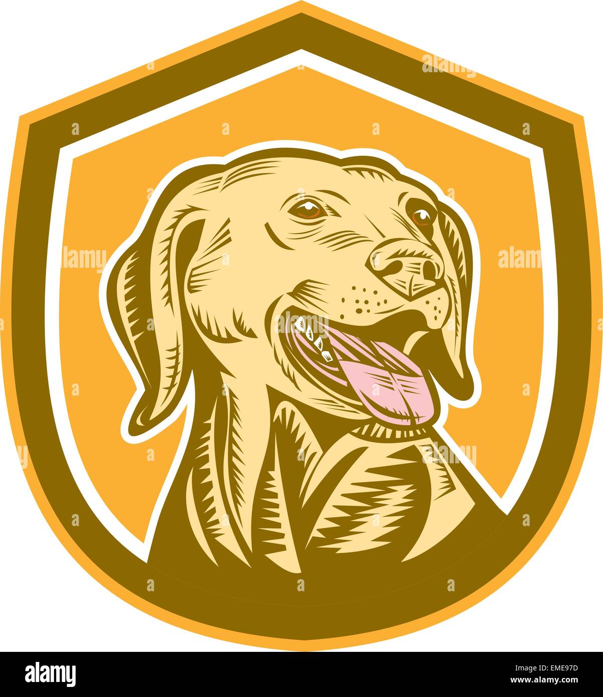 Labrador Dog Head Shield Woodcut Stock Vector Image & Art - Alamy