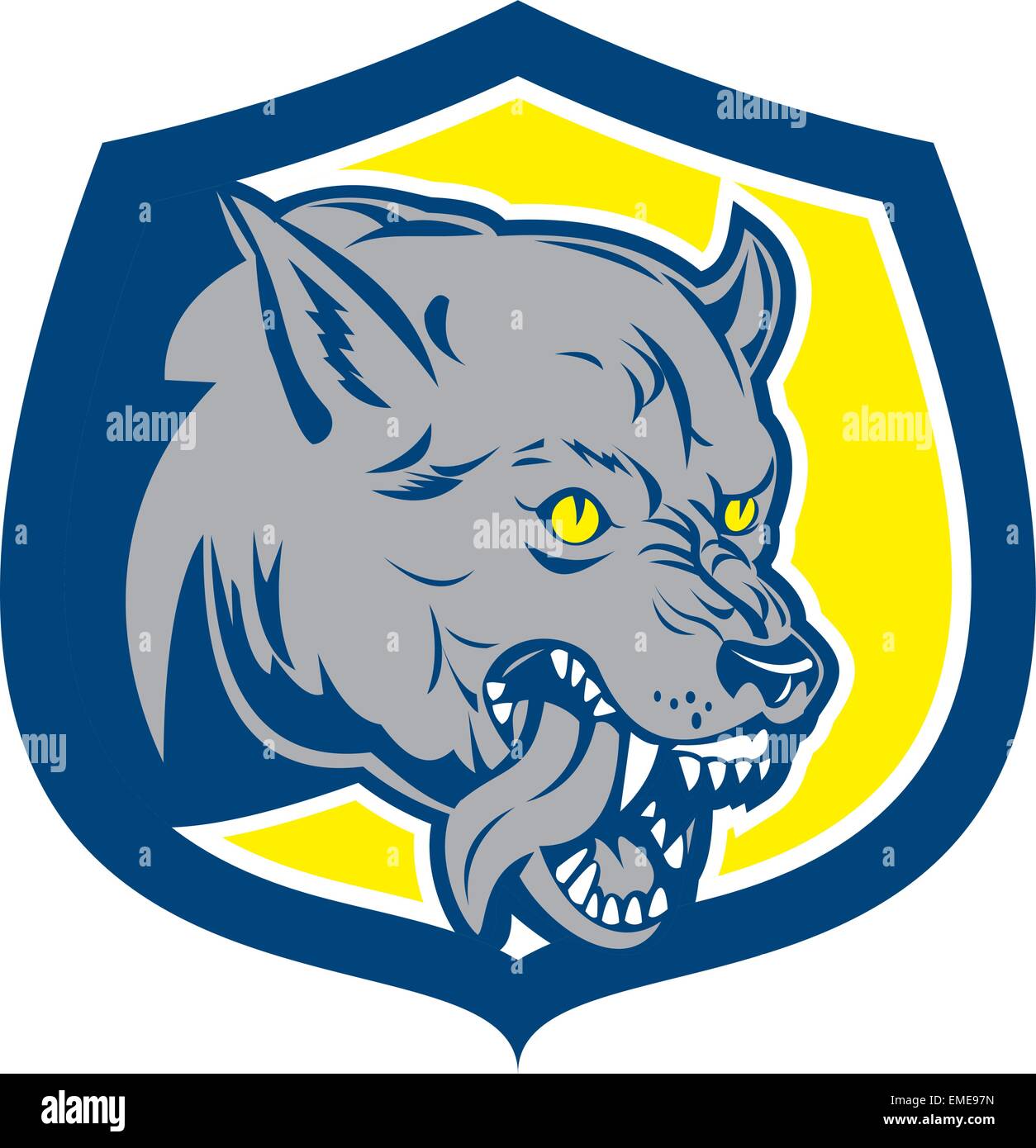 Angry Wolf Wild Dog Head Shield Retro Stock Vector Image & Art - Alamy