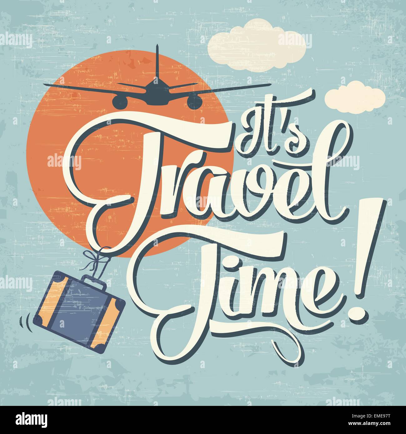 Calligraphic Writing "It's Travel Time Stock Vector Image & Art - Alamy