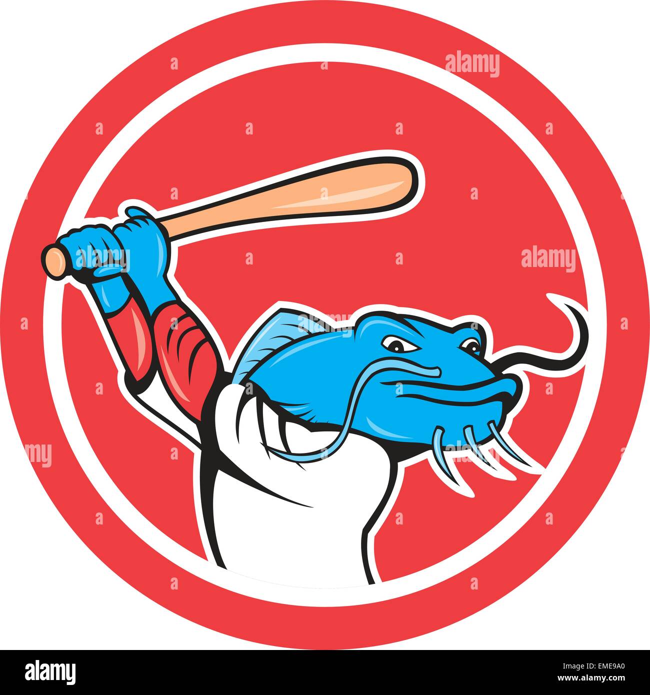 Catfish Baseball Player Batting Cartoon Stock Vector Image & Art - Alamy