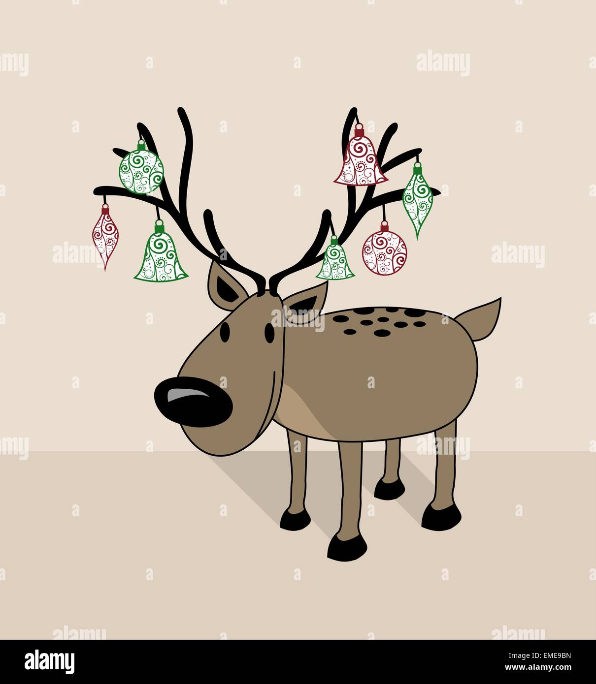 Cartoon reindeer decorated christmas Stock Vector Images - Alamy