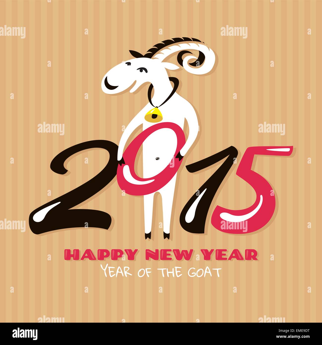 New year greeting card with goat Stock Vector Image & Art - Alamy