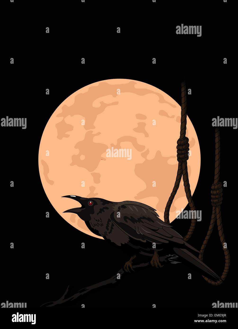 Black background full moon Stock Vector Images - Alamy