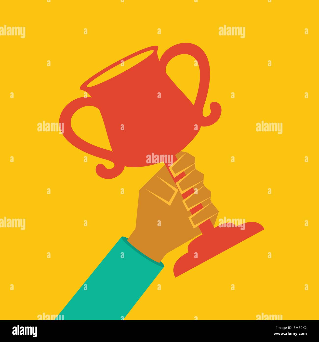 Trophy in hand stock vector Stock Vector Image & Art - Alamy