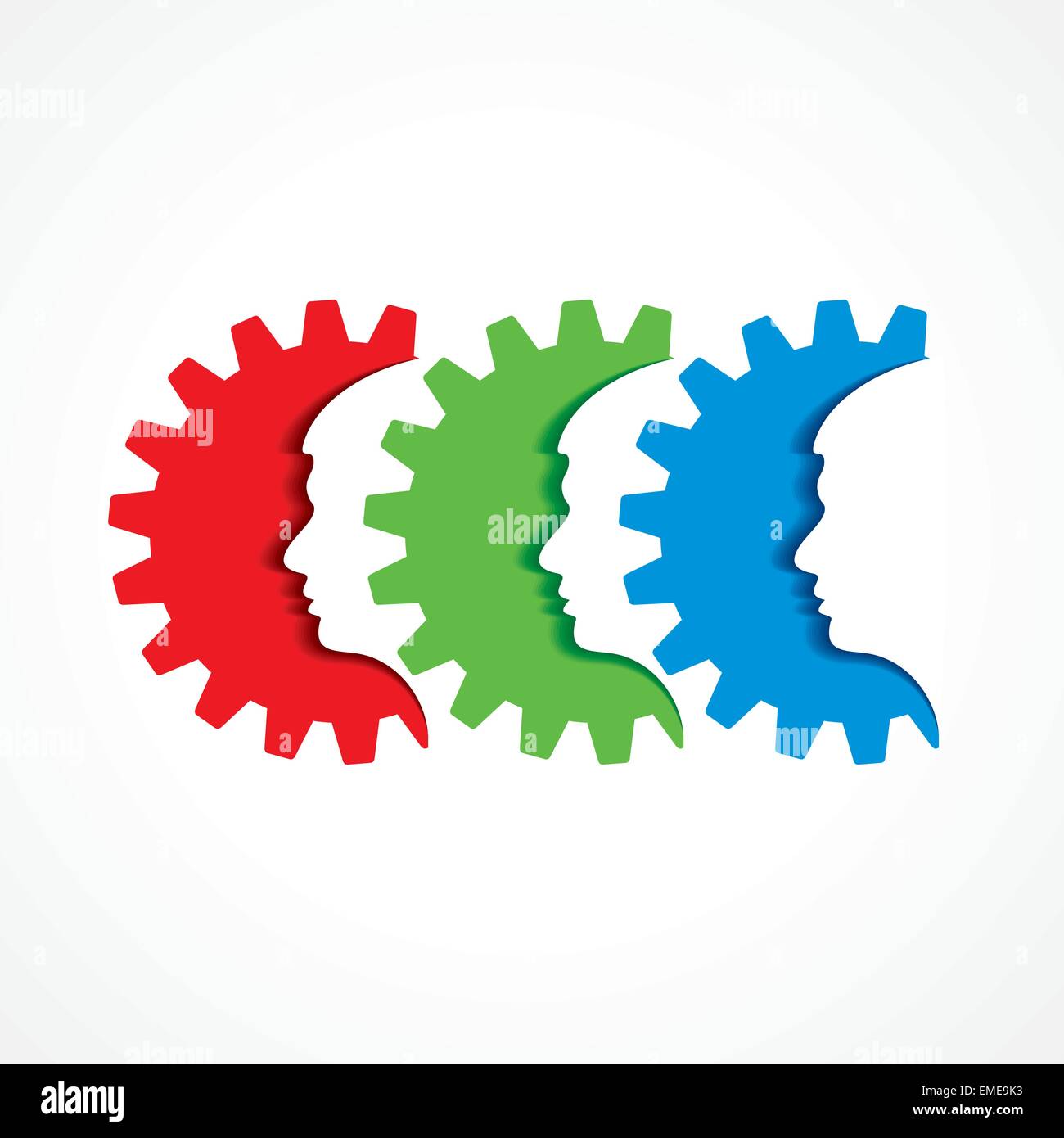 Male face with gear stock vector Stock Vector Image & Art - Alamy