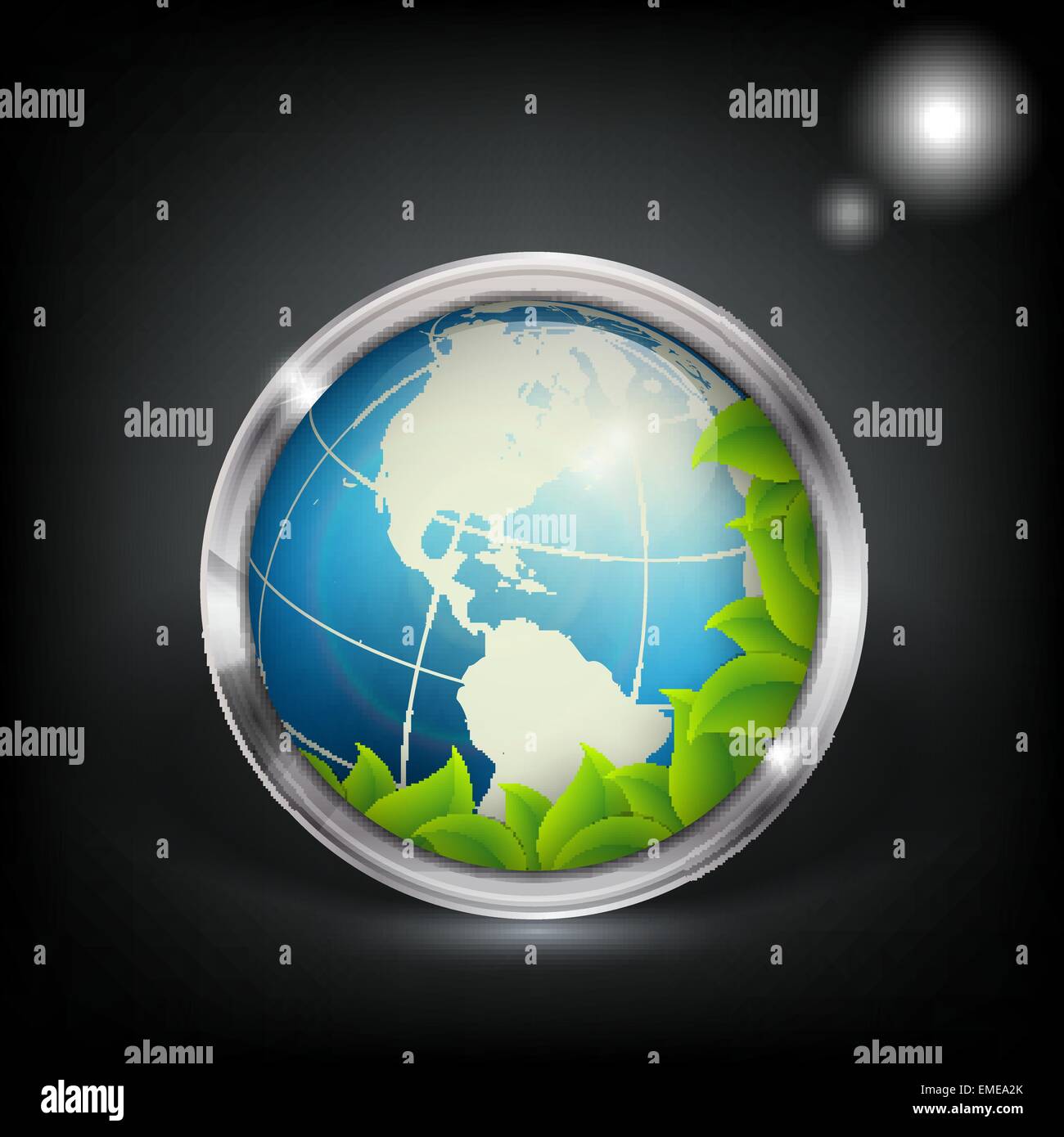 floral environmental vector frame with globe Stock Vector Image & Art ...