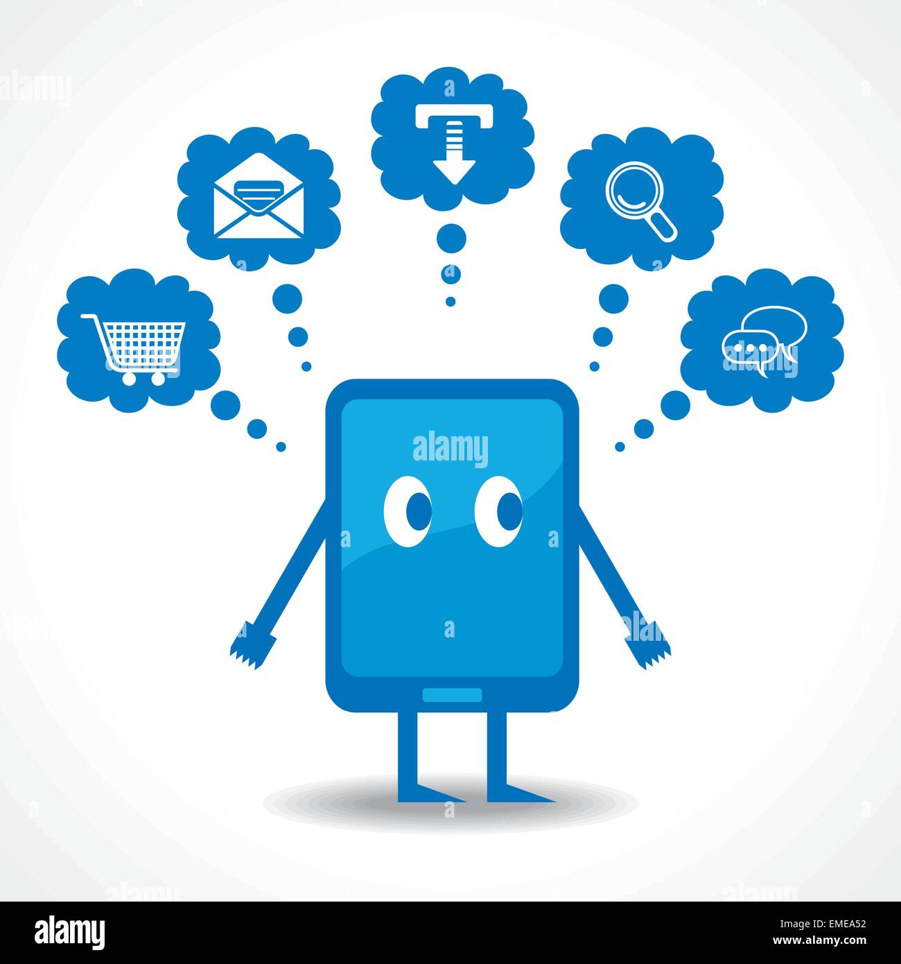 Thinking concept with tablet stock vector Stock Vector Image & Art - Alamy