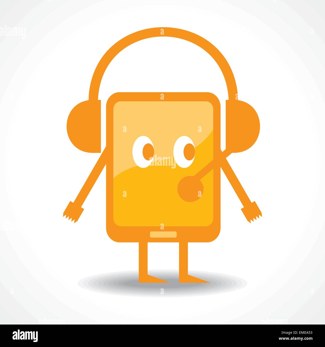 Hearing music with tablet stock vector Stock Vector Image & Art - Alamy