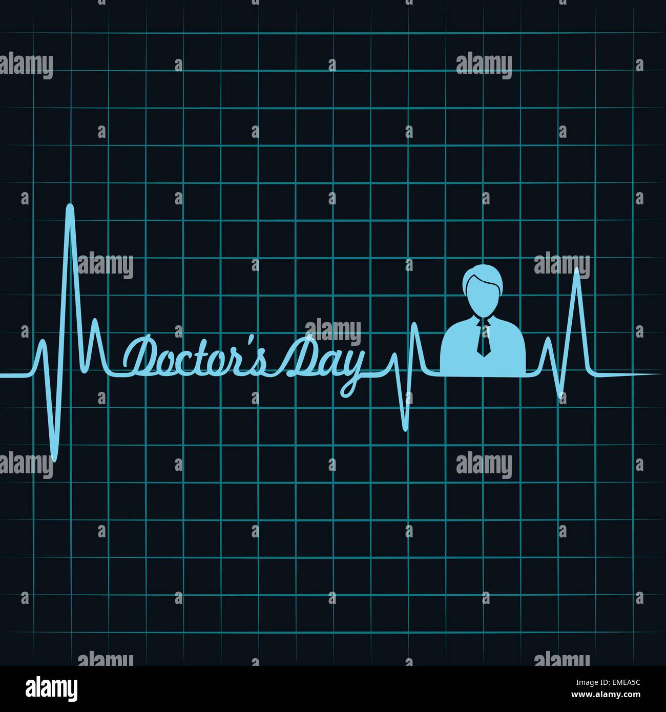 Heartbeat make doctors day text and symbol stock vector Stock Vector ...