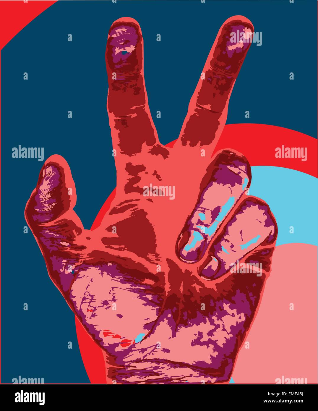 Victory signal Stock Vector Images - Alamy