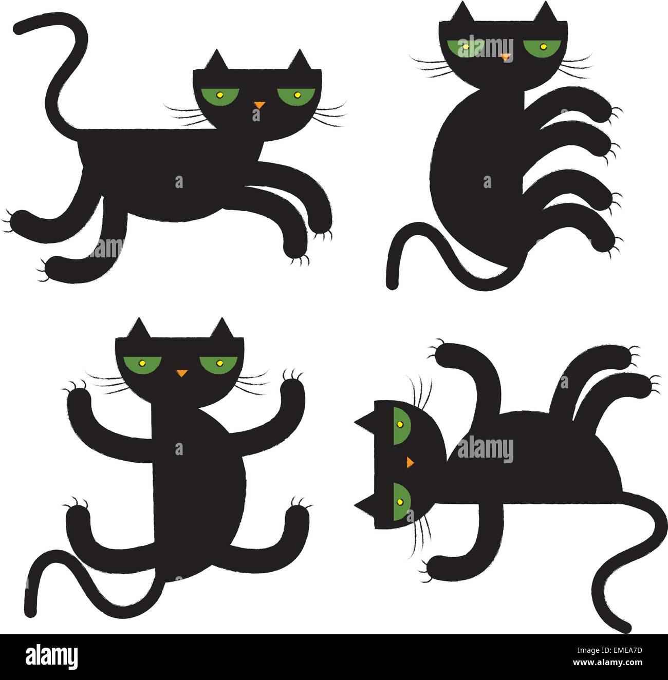 black cats vector illustration Stock Vector Image & Art - Alamy