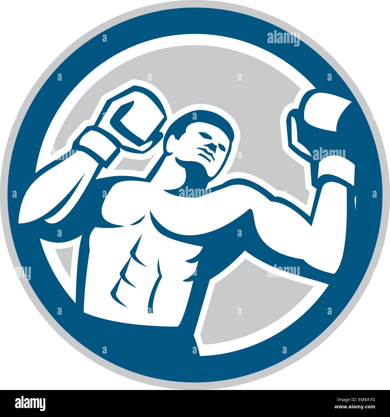 Male boxer punching boxing Stock Vector Images - Alamy