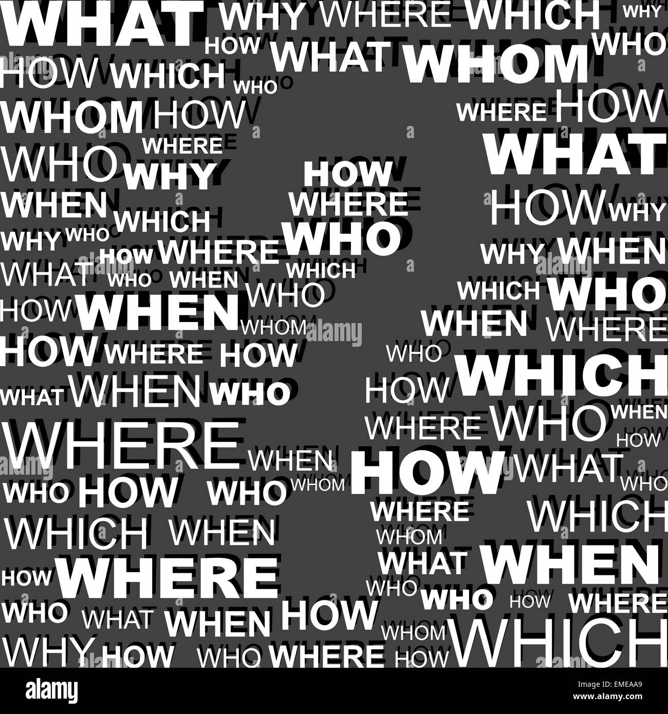 Question word background with blank question mark space-vector ...