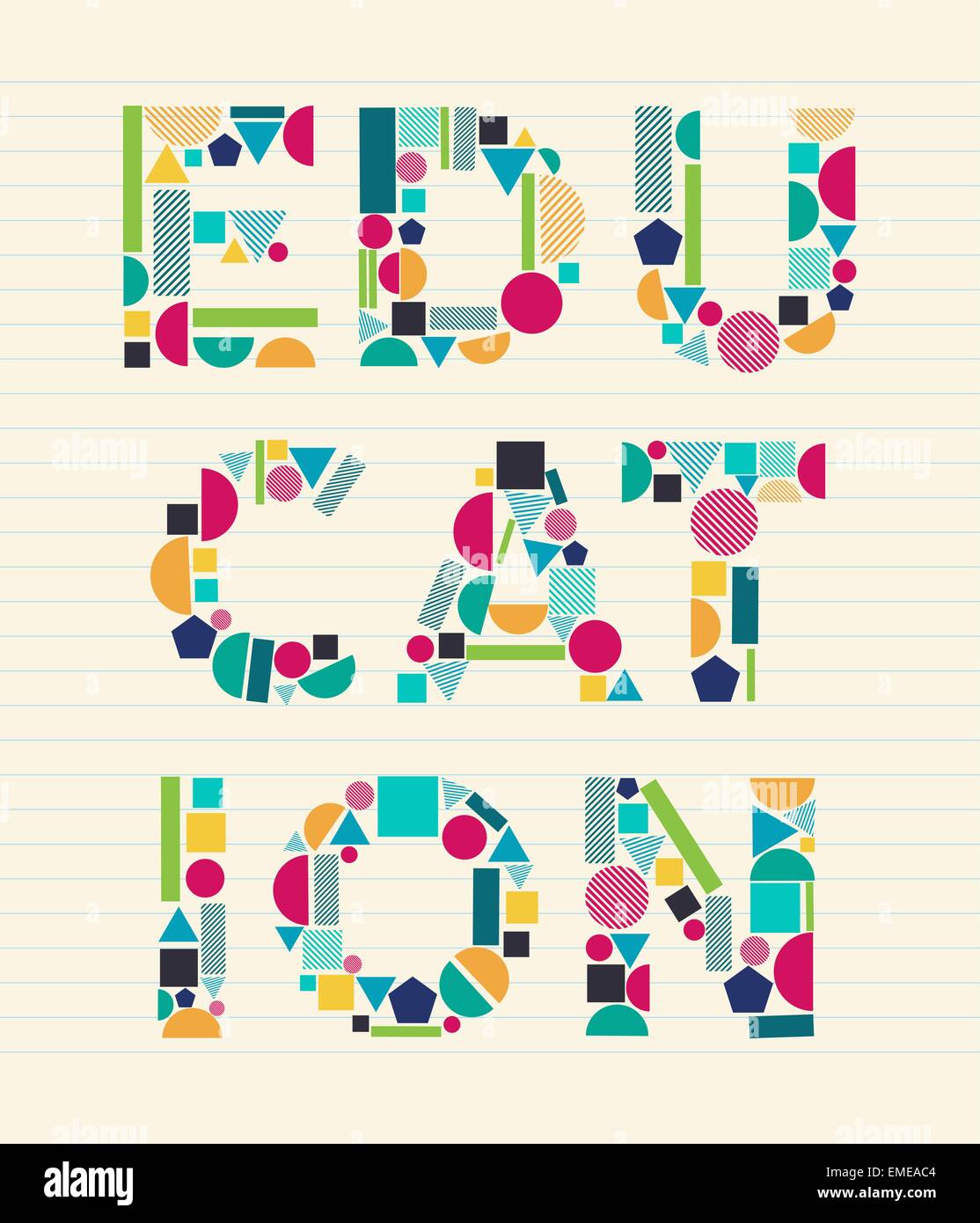 Creative Education concept font illustration Stock Vector Image & Art ...