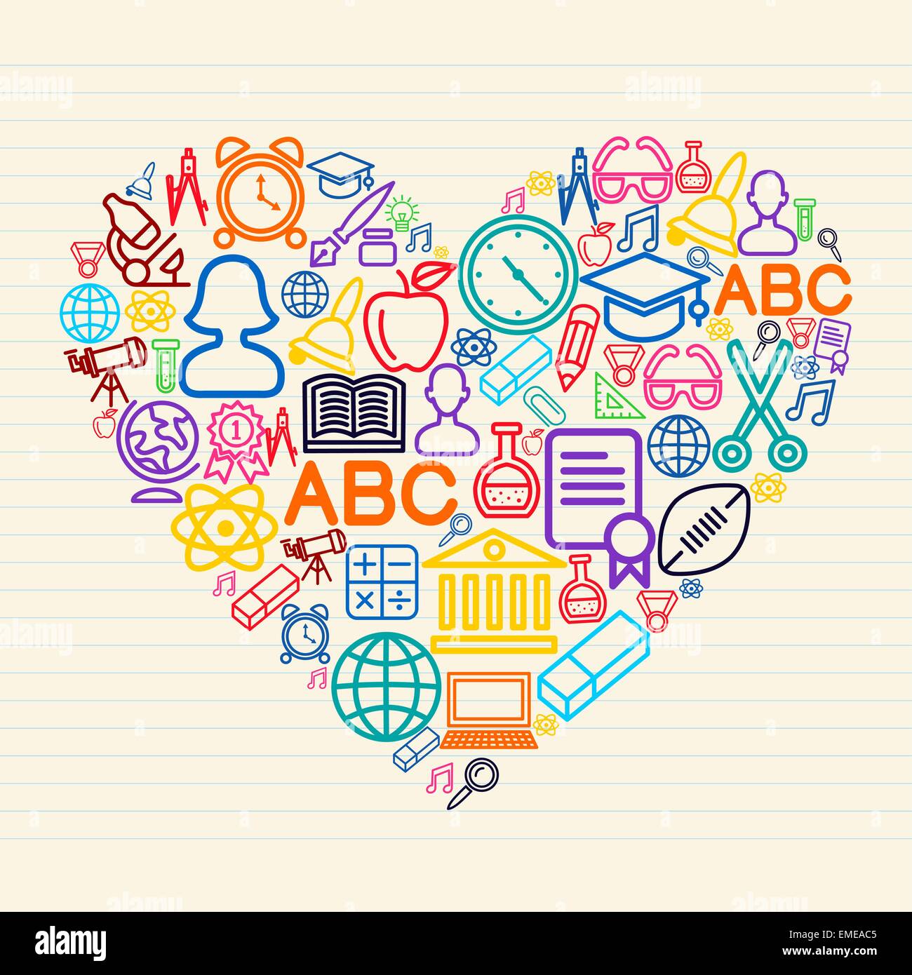 Back to school Love concept illustration Stock Vector Image & Art - Alamy
