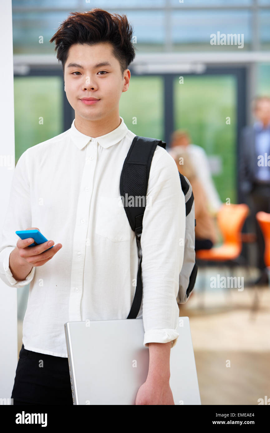 Portrait Of Teenage Male Student In Classroom Stock Photo - Alamy