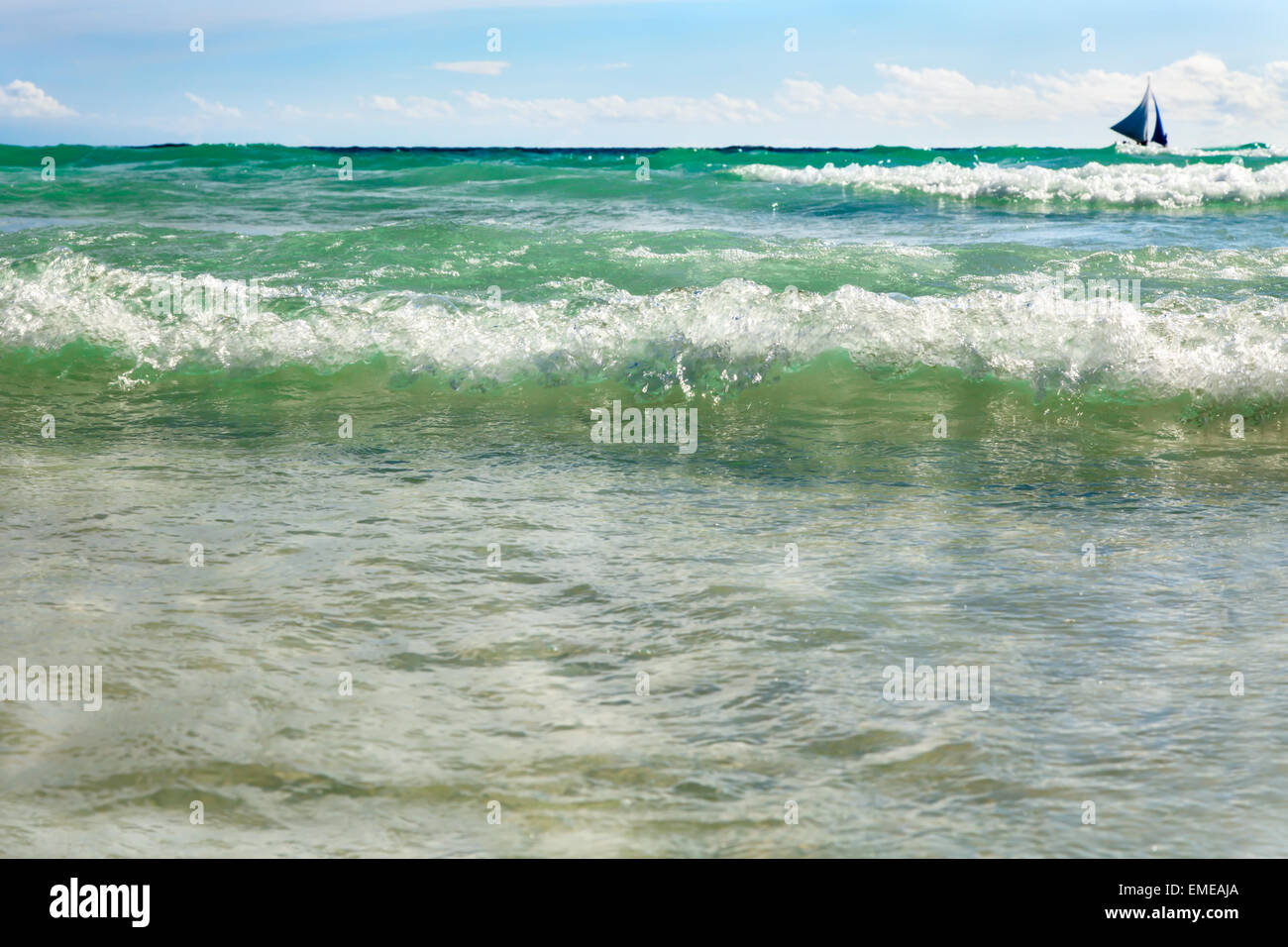 Big waves and boat hi-res stock photography and images - Alamy