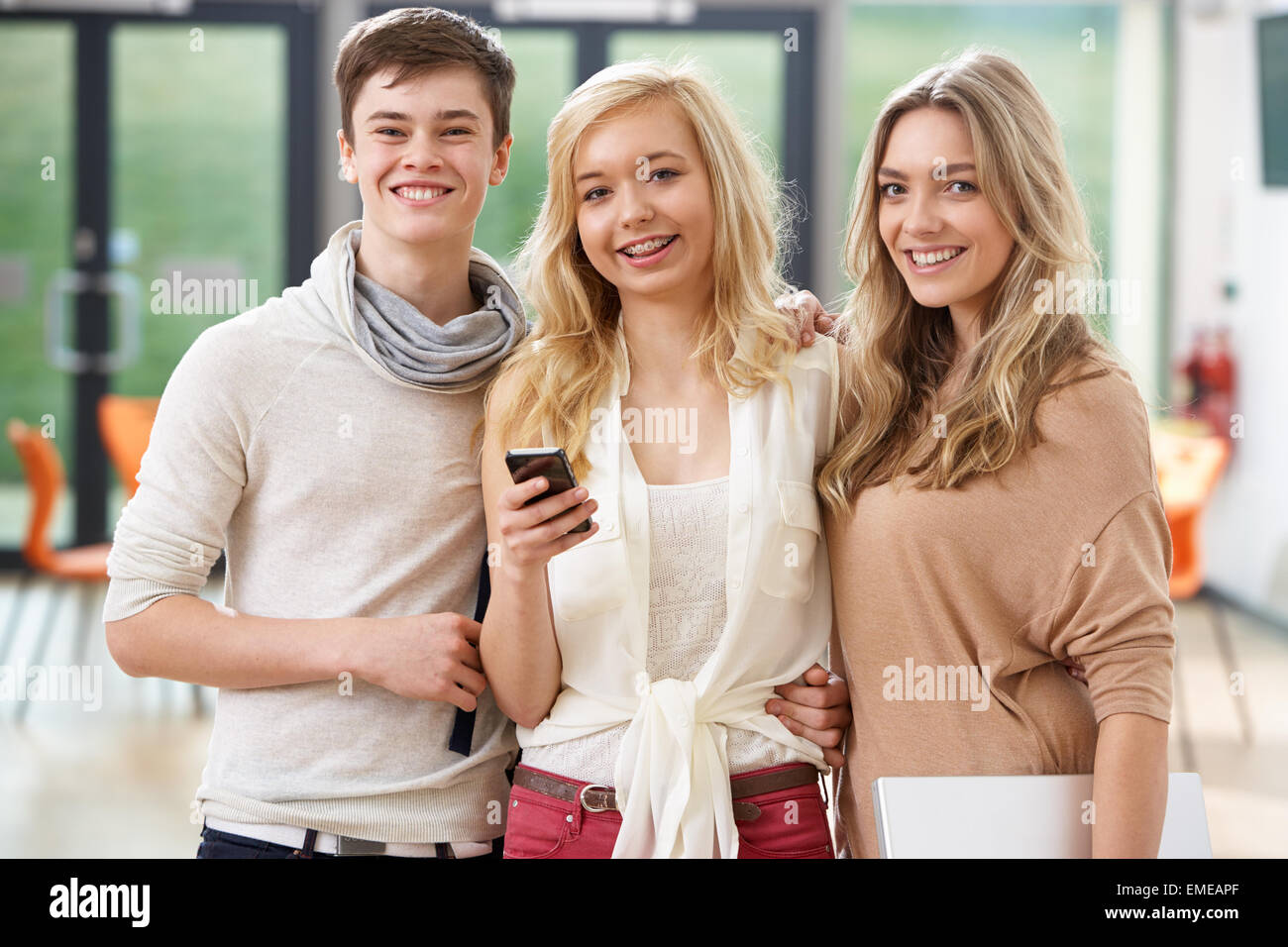 Portrait Of Students In Classroom Stock Photo - Alamy