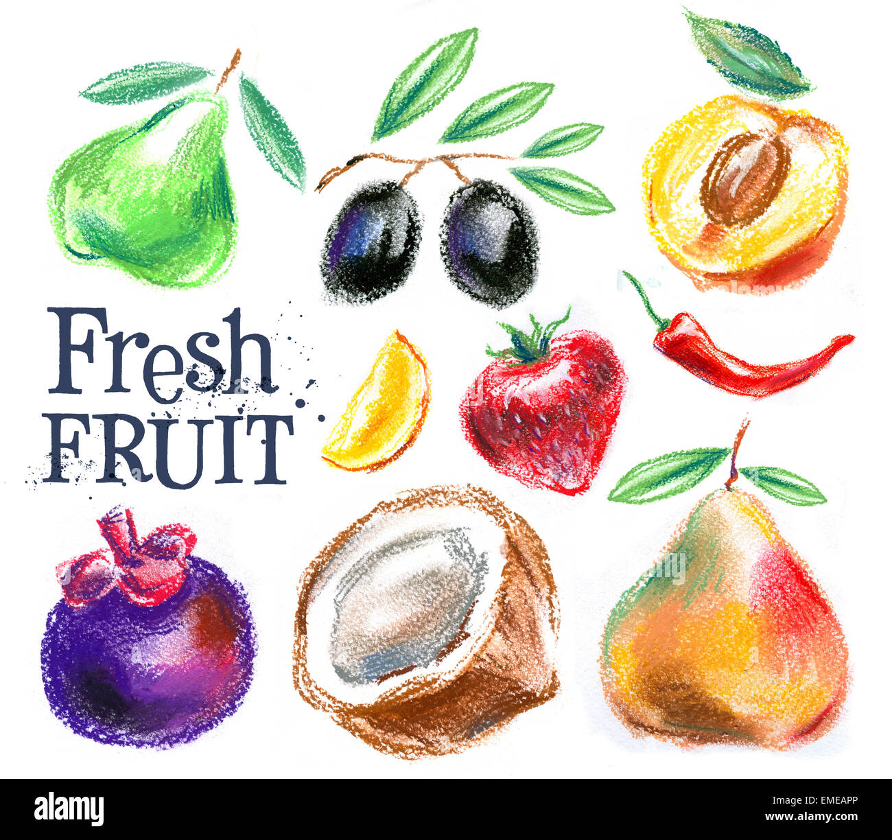 Mango fresh fruit drawing icon hi-res stock photography and images - Alamy