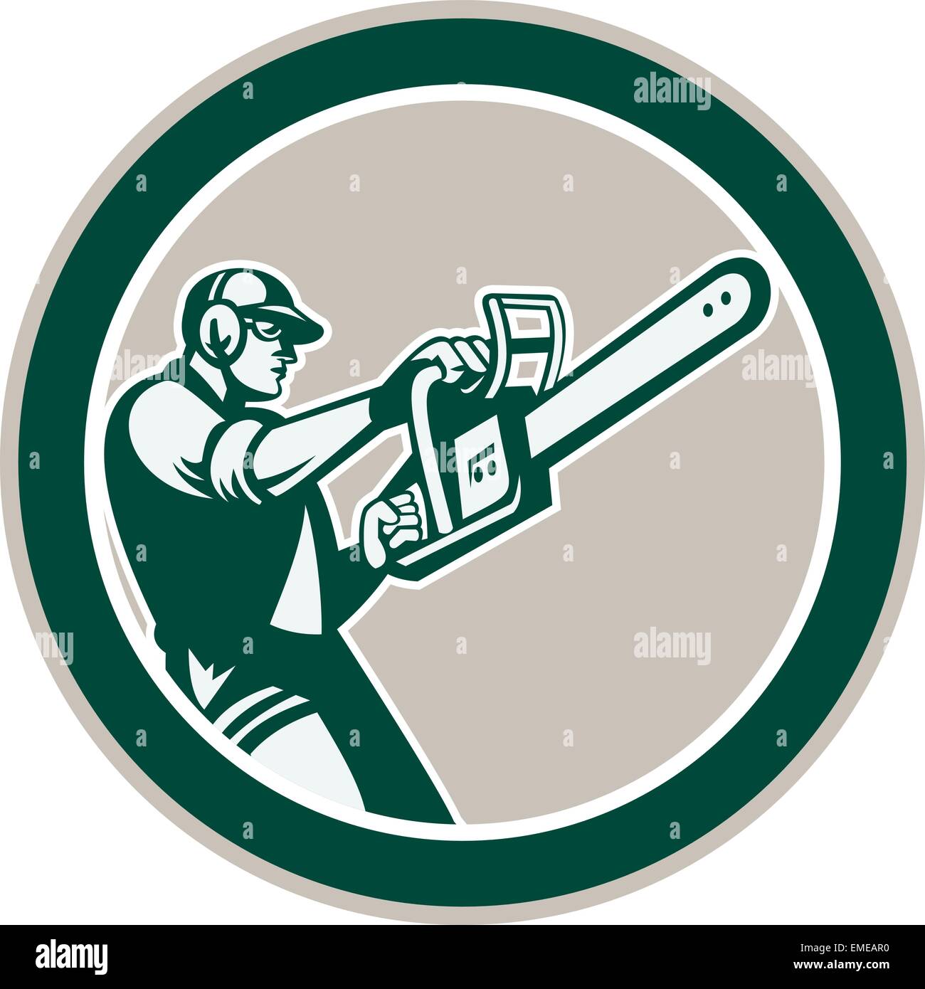 Tree trimmer working Stock Vector Images - Alamy