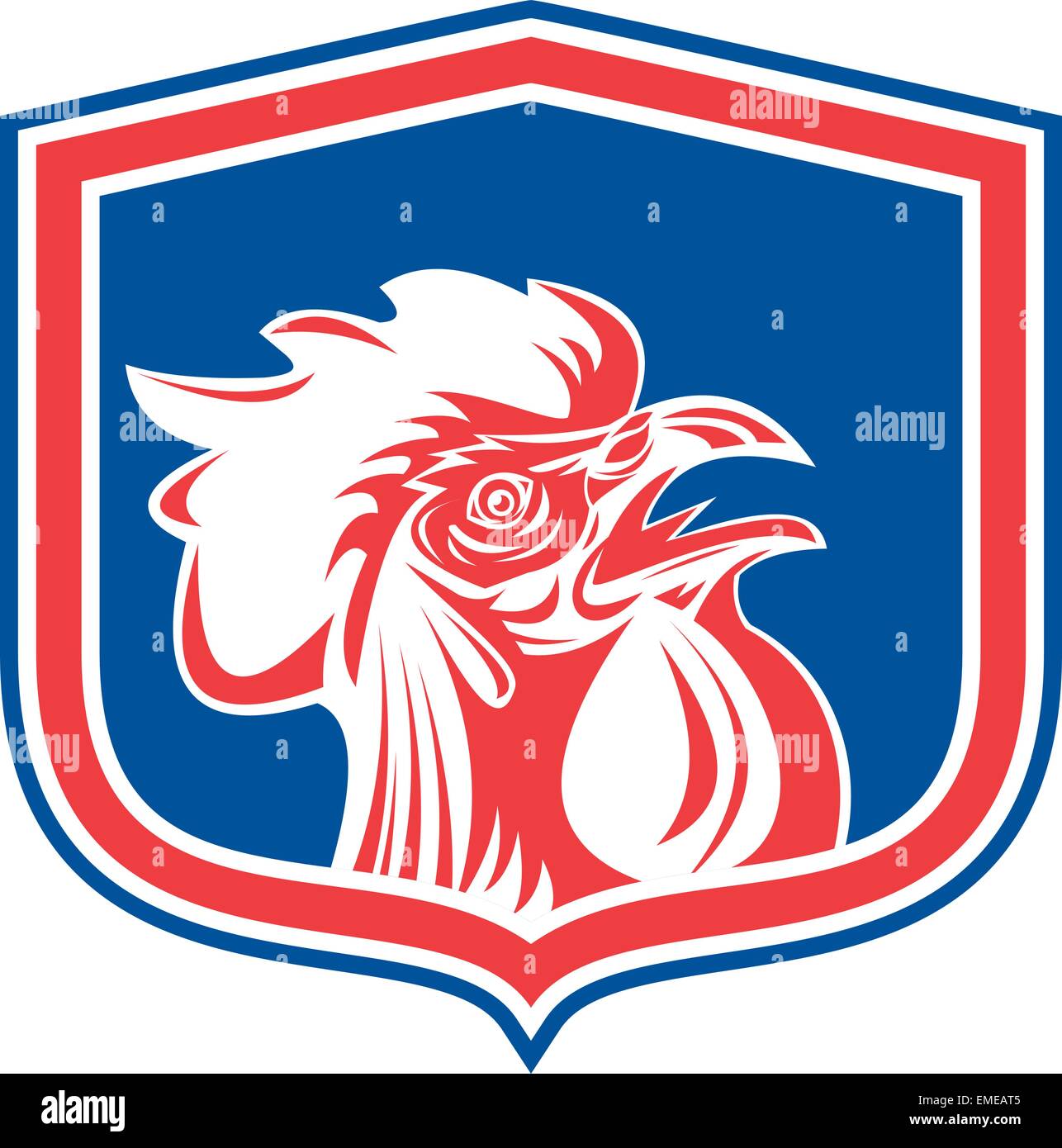 Chicken Rooster Head Mascot Shield Retro Stock Vector Image & Art - Alamy