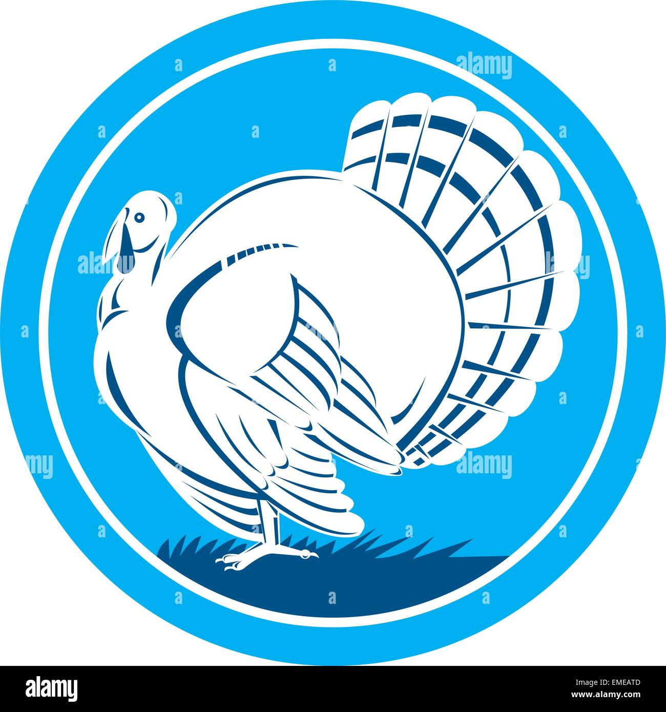 Wild Turkey Side View Circle Retro Stock Vector Image & Art - Alamy