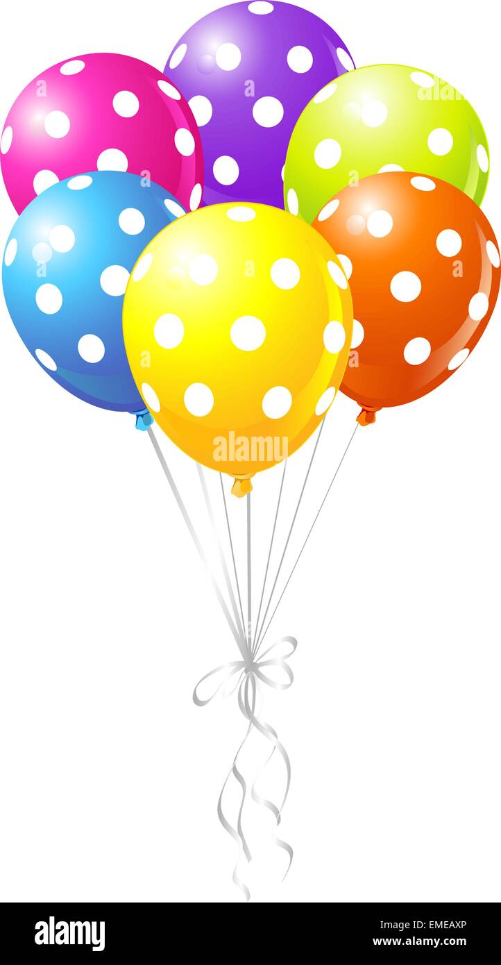 Colorful Dotted Balloons Stock Vector Image & Art - Alamy