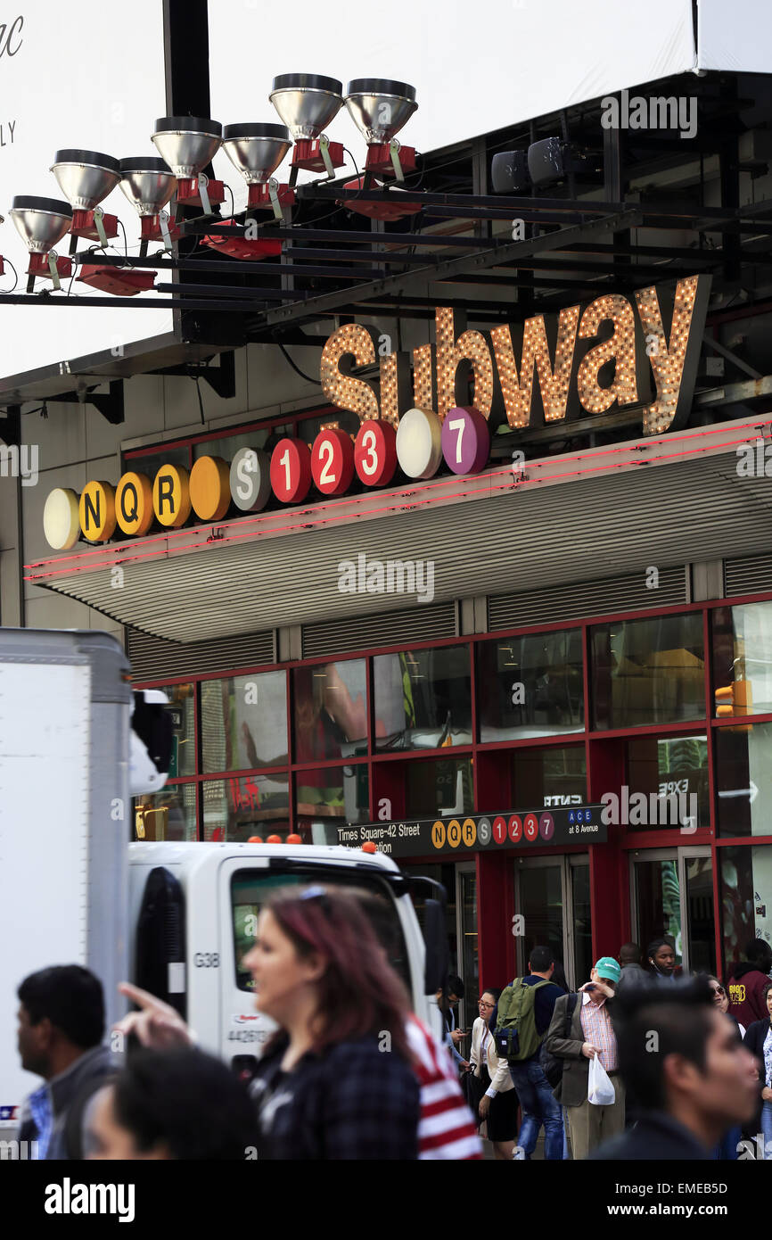 Subway sign in New York City Manhattan New York USA Stock Photo - Alamy