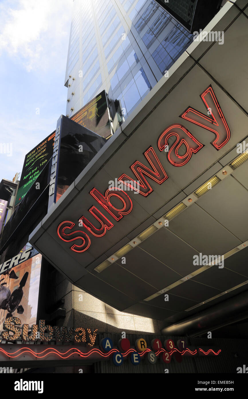 Subway sign in New York City Manhattan New York USA Stock Photo - Alamy