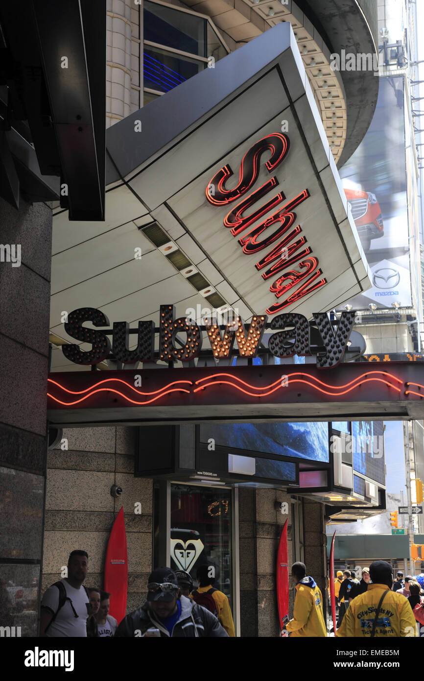 Subway sign in New York City Manhattan New York USA Stock Photo - Alamy