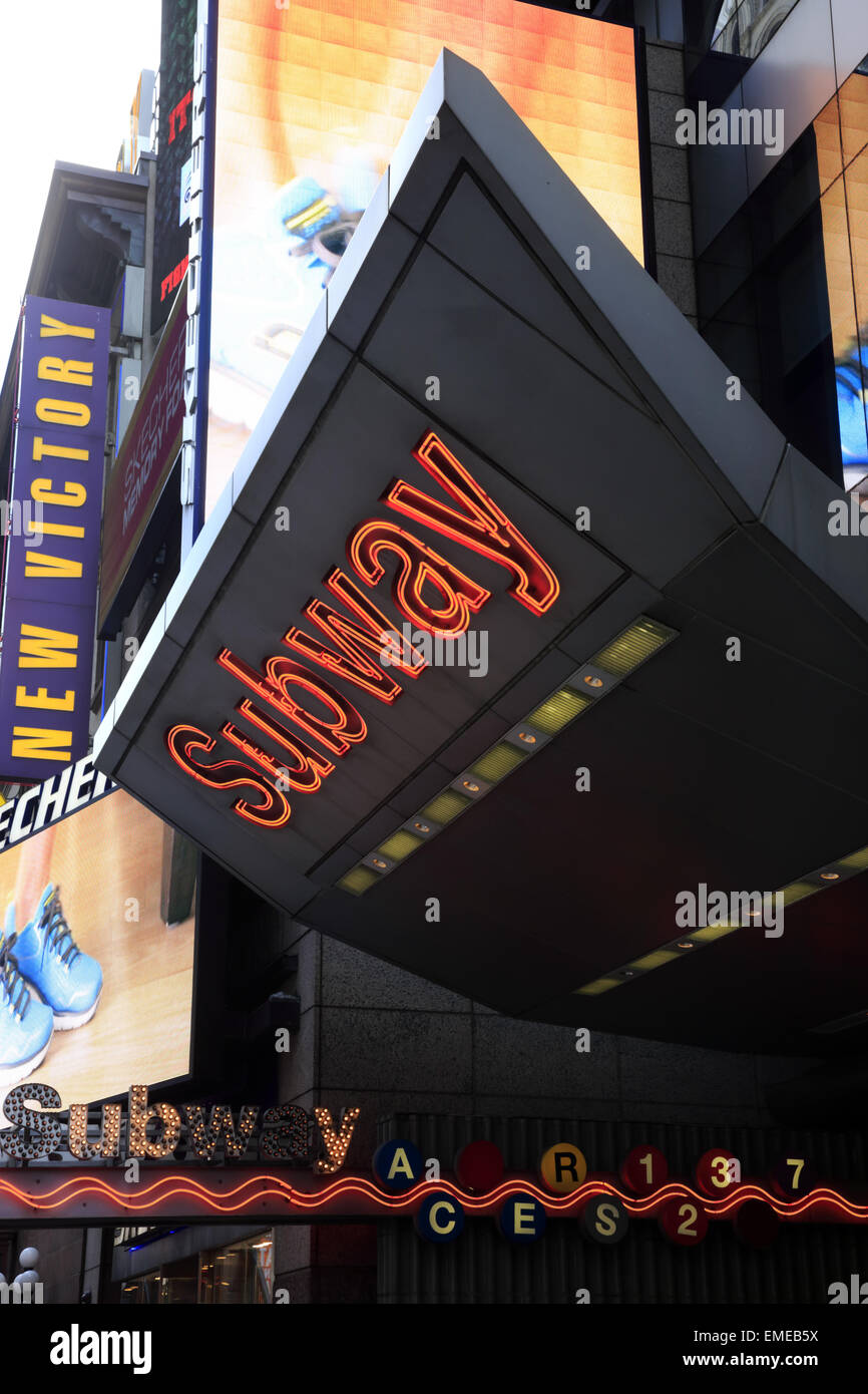 Subway sign in New York City Manhattan New York USA Stock Photo - Alamy