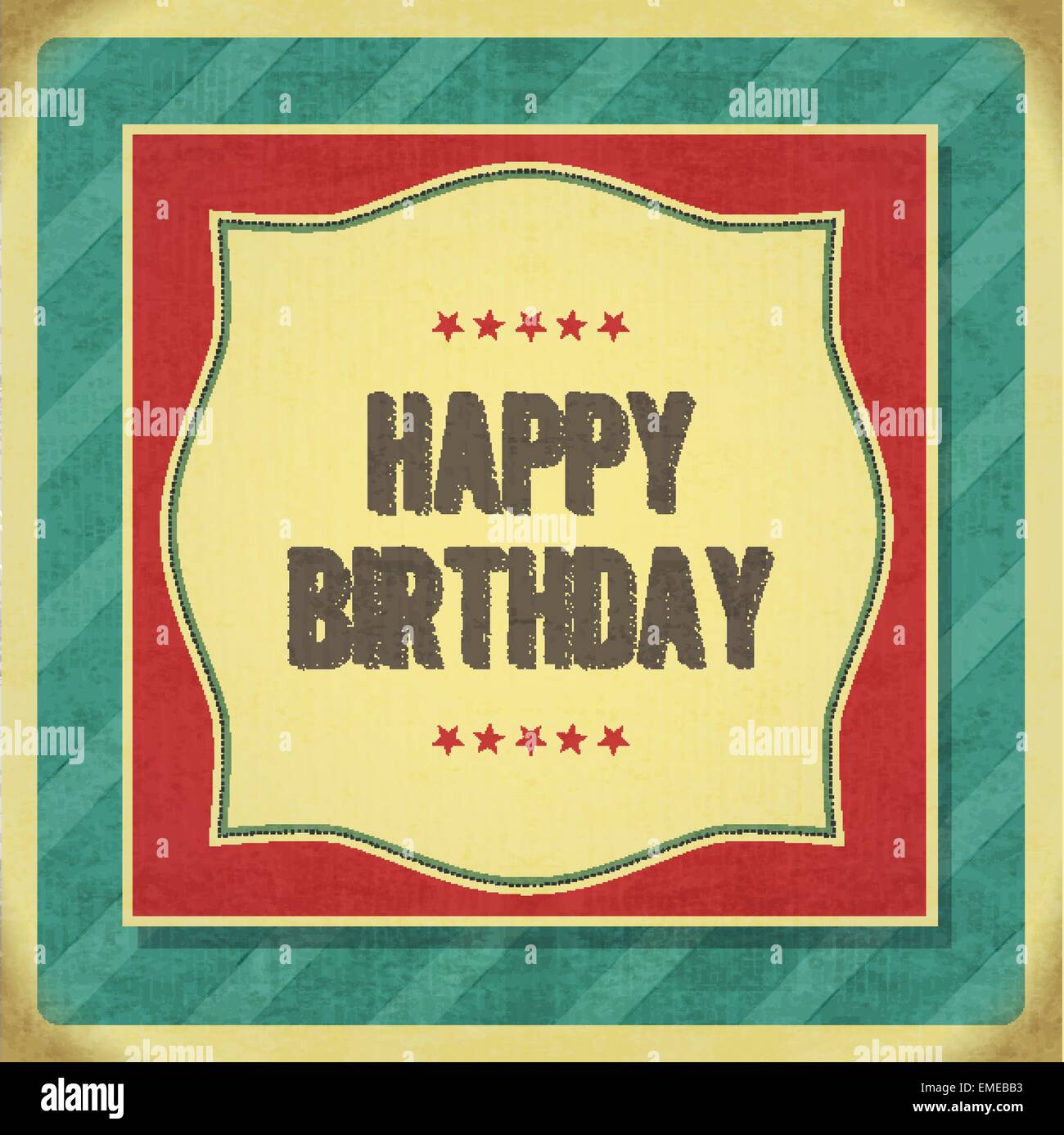 Vintage retro happy birthday card Stock Vector Image & Art - Alamy