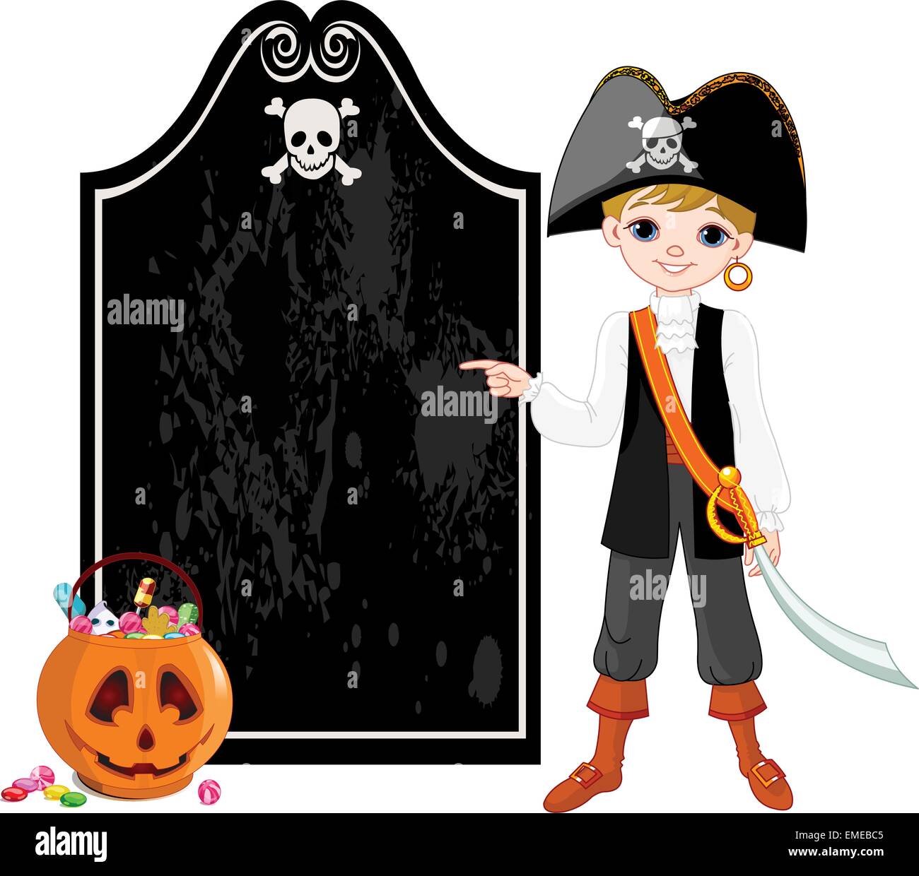 Halloween Pirate pointing Stock Vector Image & Art - Alamy