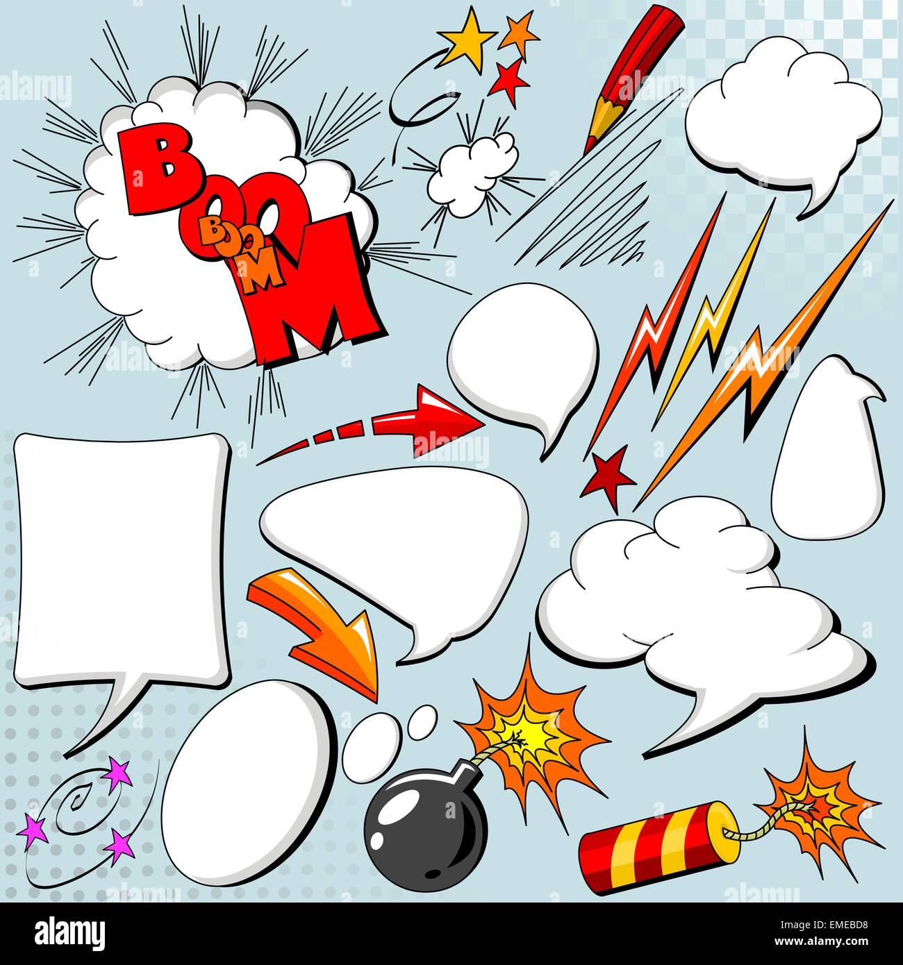 Set of comic elements Stock Vector Image & Art - Alamy