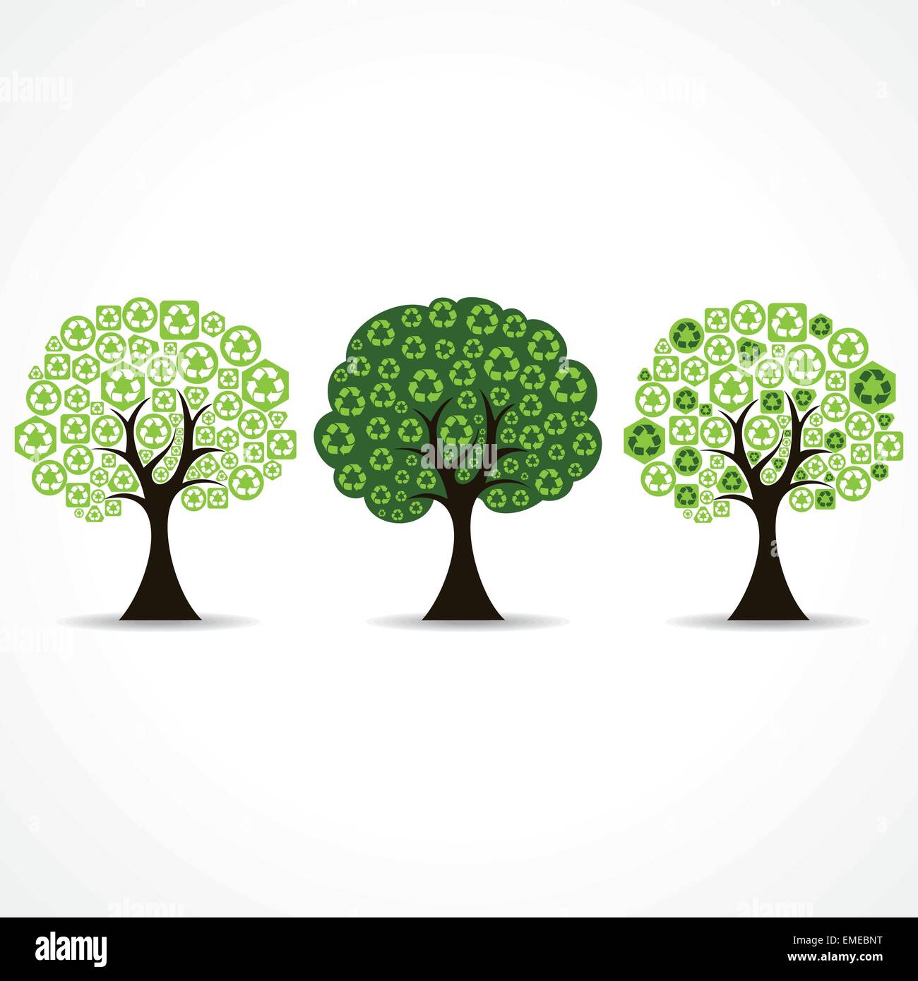 set of trees forming by green recycle icons Stock Vector Image & Art ...
