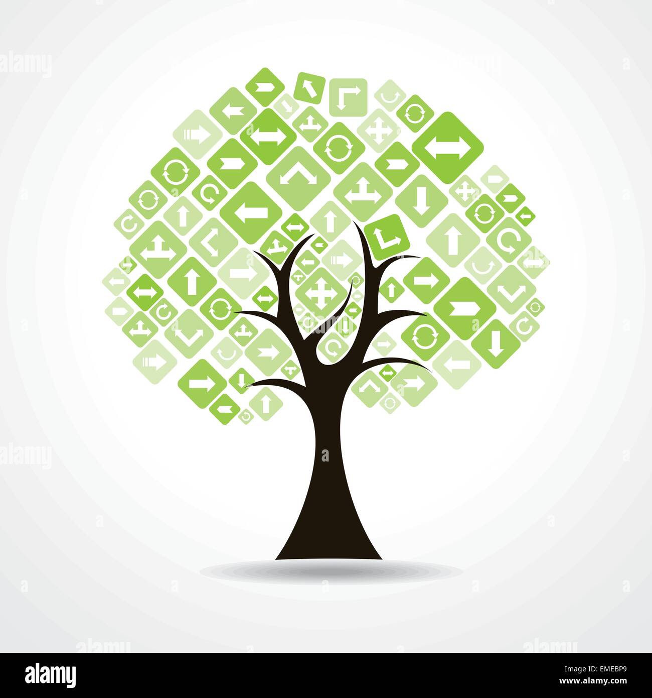 tree with green arrow icons vector Stock Vector Image & Art - Alamy