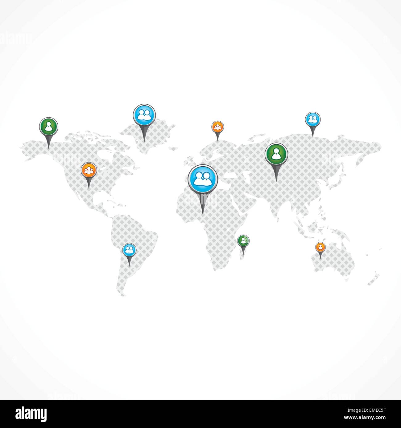 World Map With Pins Stock Vector Image And Art Alamy
