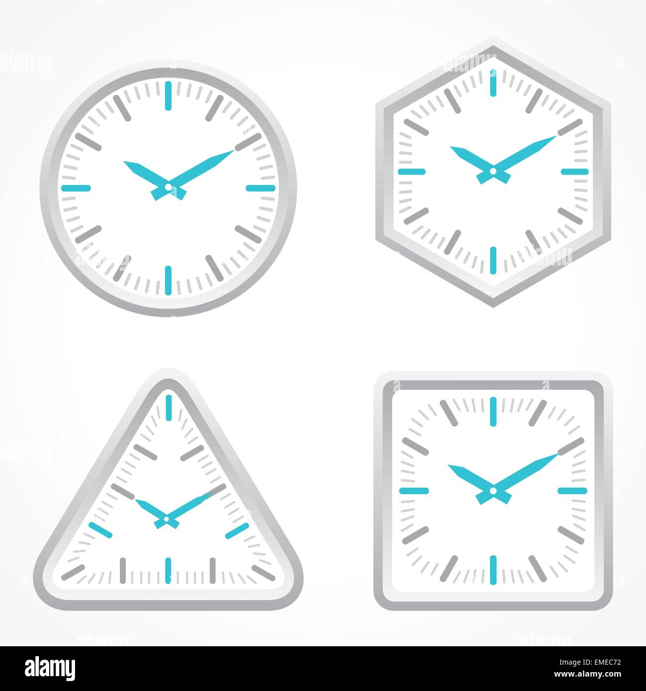 clock with different shape Stock Vector Image & Art - Alamy
