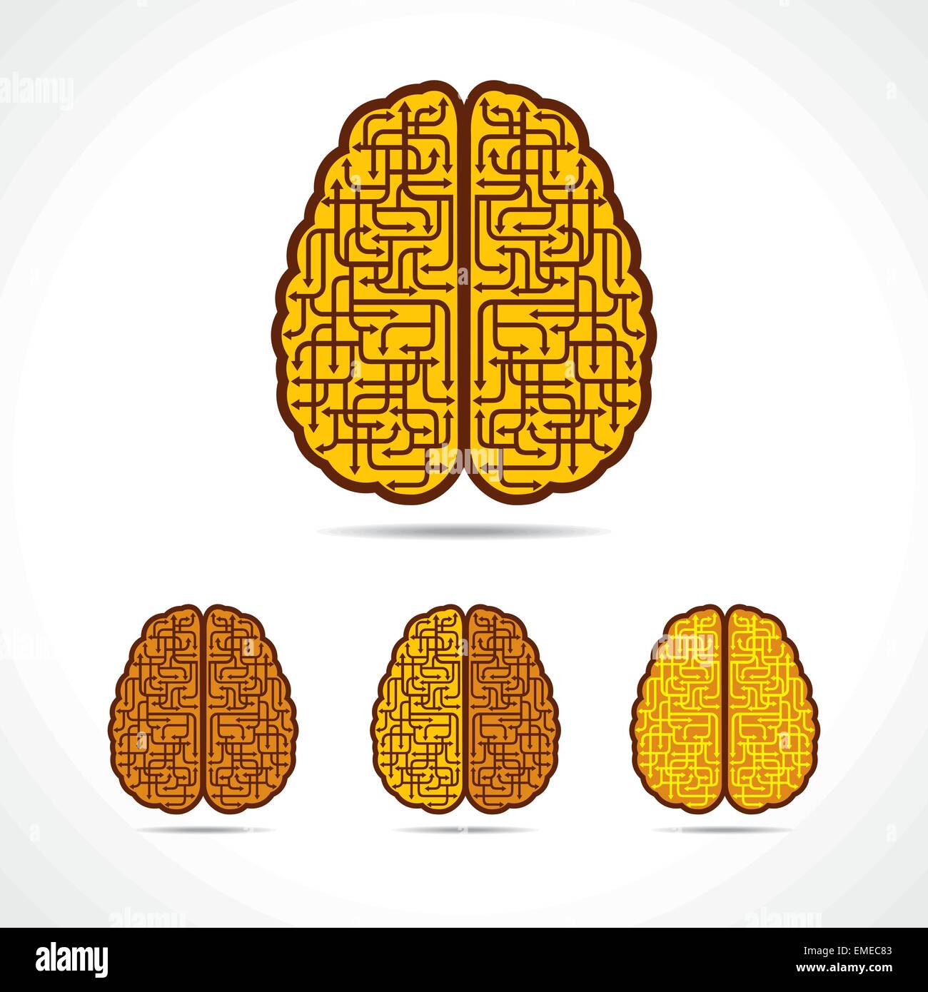 Differnt illustration of Brain forming of arrows Stock Vector Image ...
