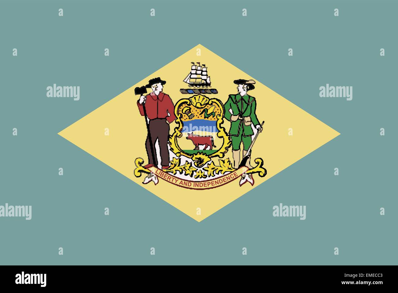 Flag of Delaware Stock Vector Image & Art - Alamy