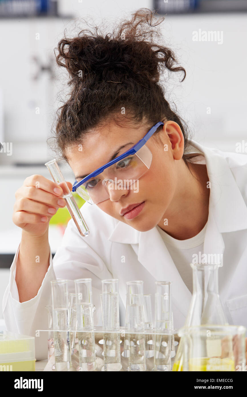 Scientist Studying Test Tubes In Rack Stock Photo - Alamy