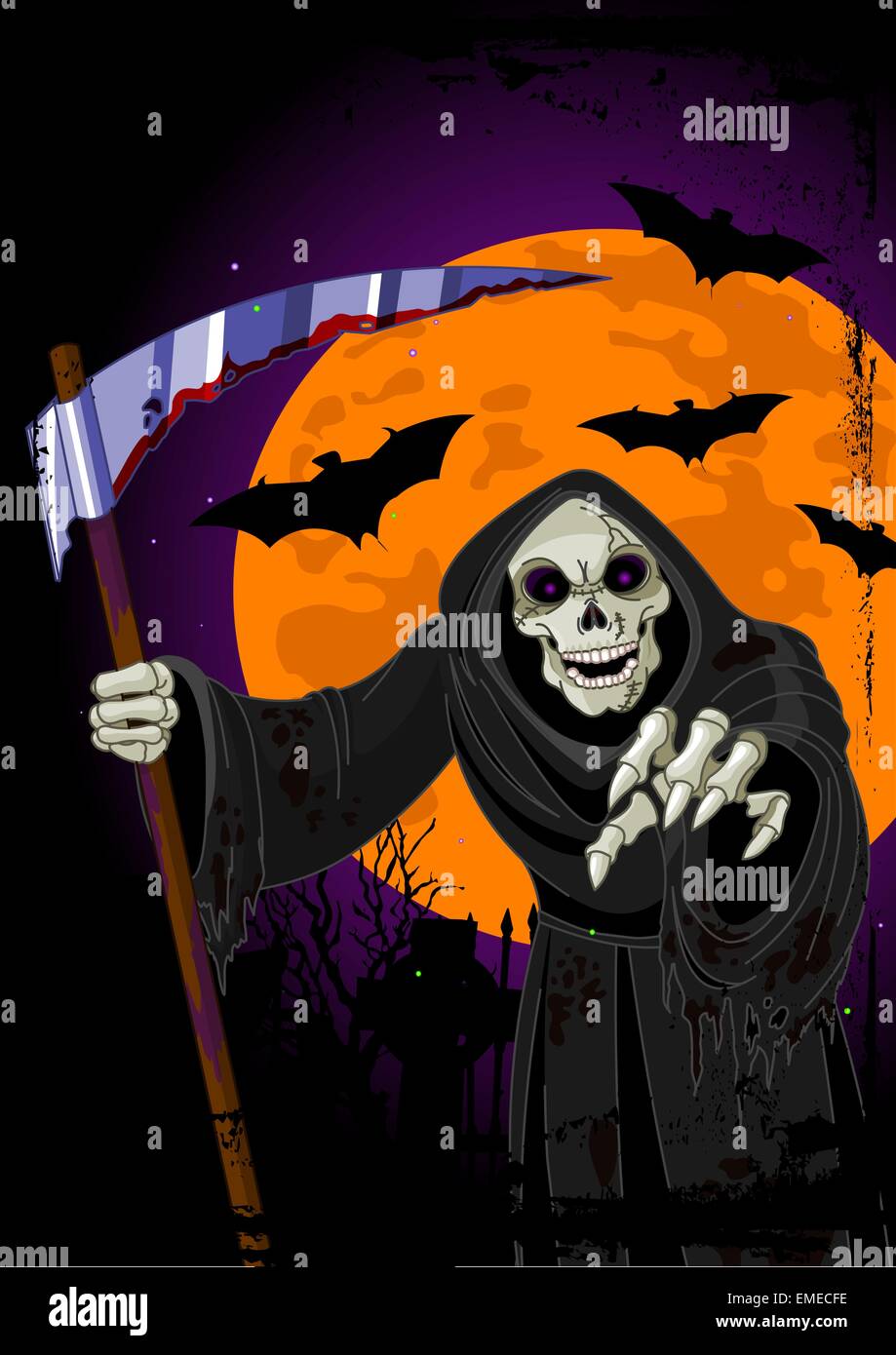 Spooky skull halloween background Stock Vector Images - Alamy