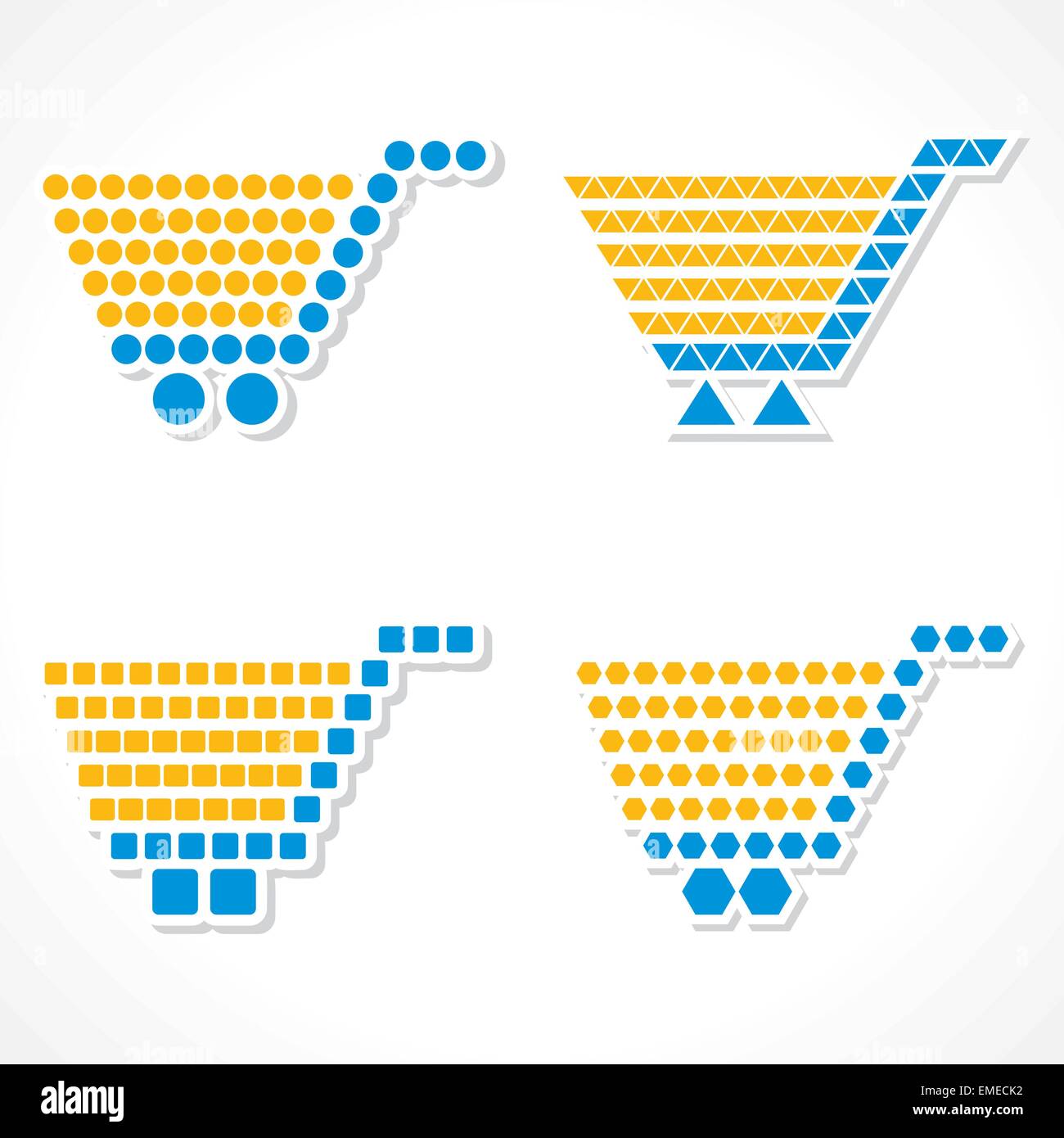Vector Shopping Cart Icon Set with different shapes Stock Vector Image ...