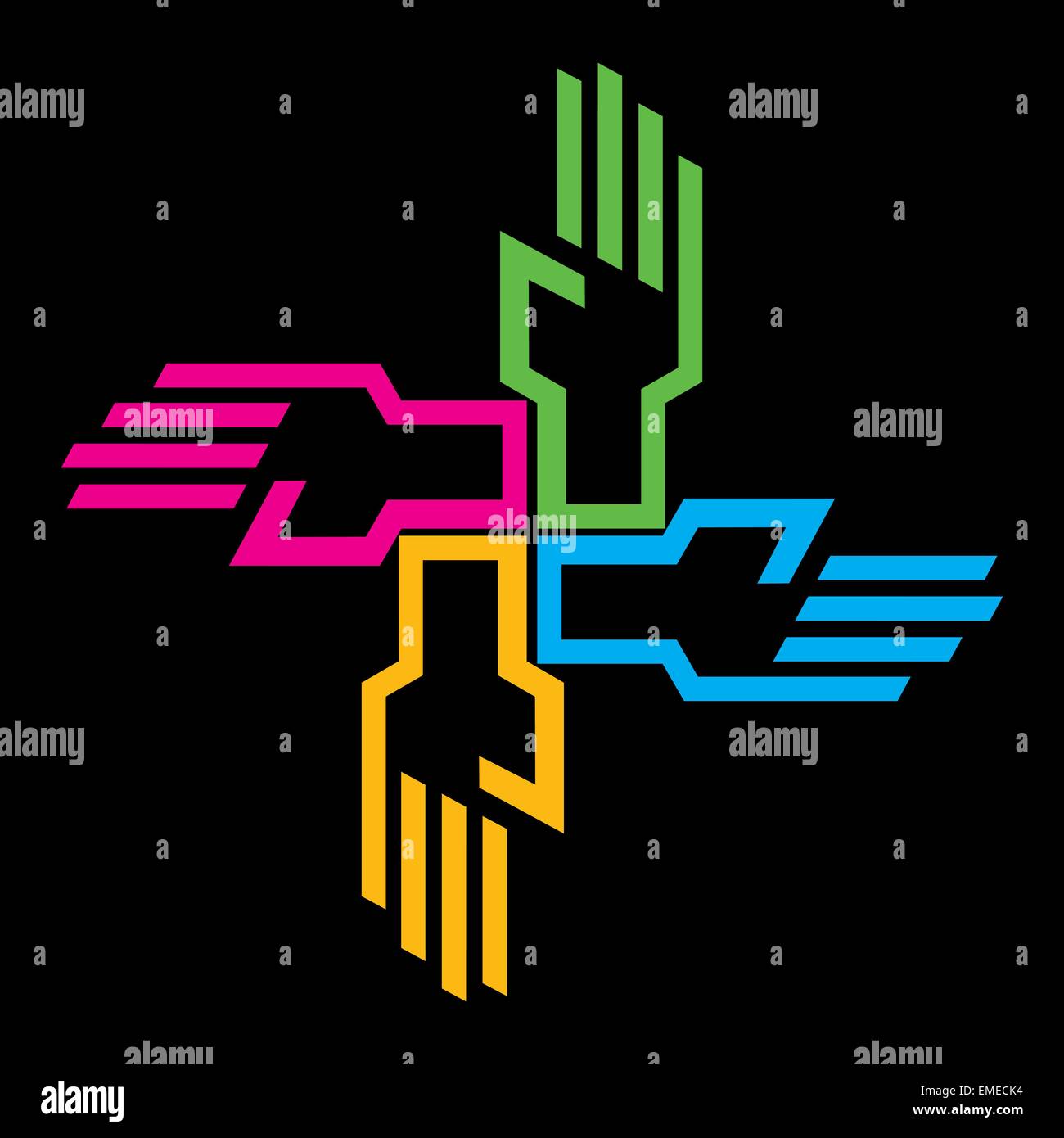 Vector colorful hands background stock vector Stock Vector Image & Art ...